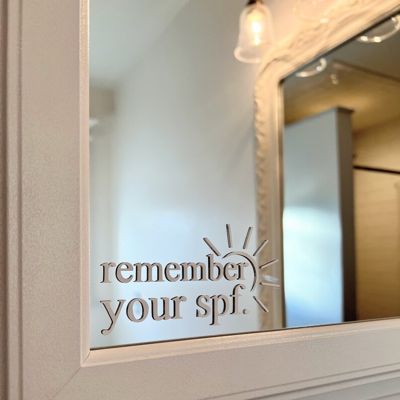 Remember Your SPF Vinyl Mirror Decal Inspirational - Etsy