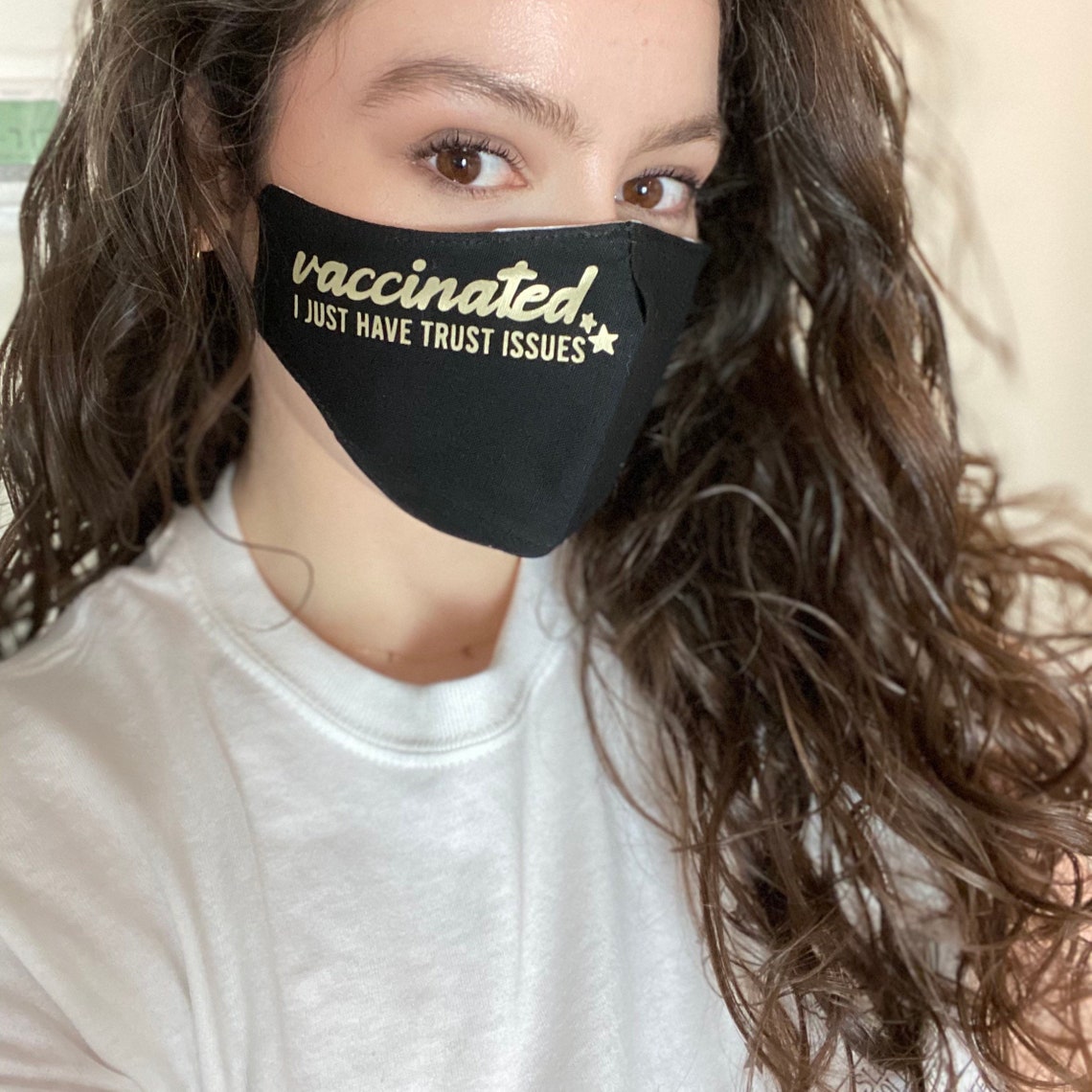 Vaccinated I Just Have Trust Issues Face Mask | Cotton Face Mask ...