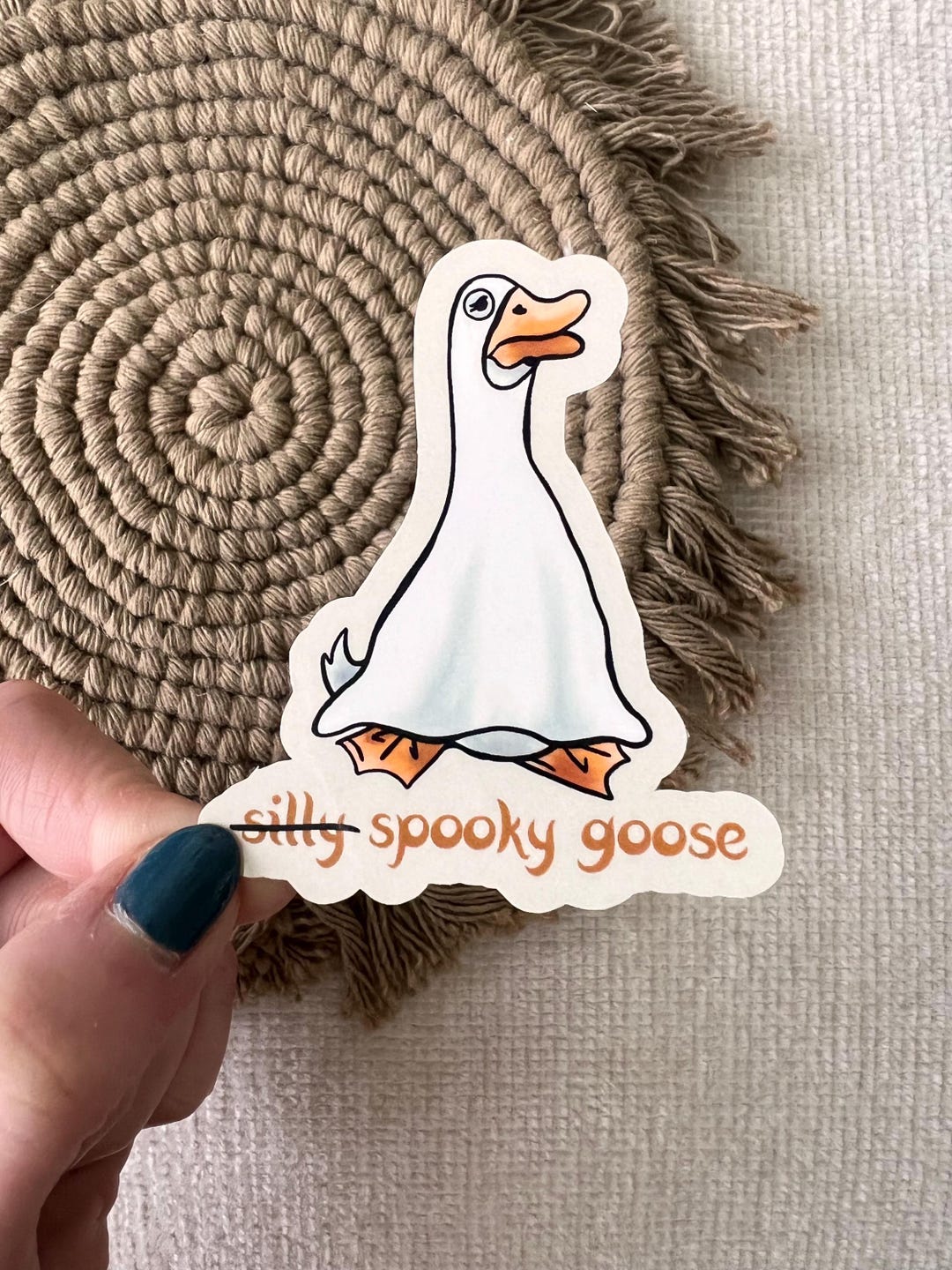 Silly Spooky Goose Ghost Sticker | Water Bottle Laptop Planner Sticker ...