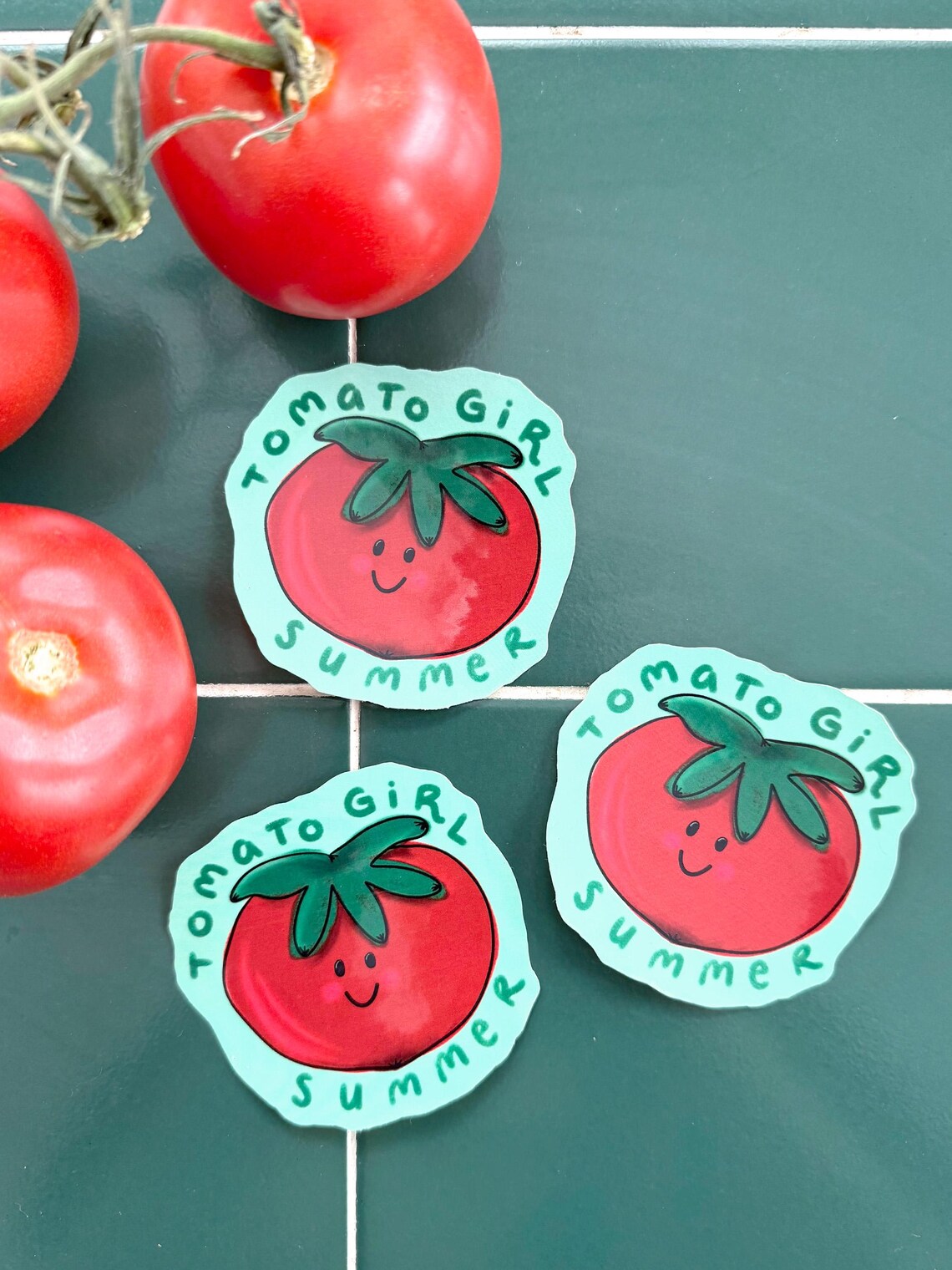 Tomato Girl Summer Sticker | Water Bottle Laptop Planner Sticker ...