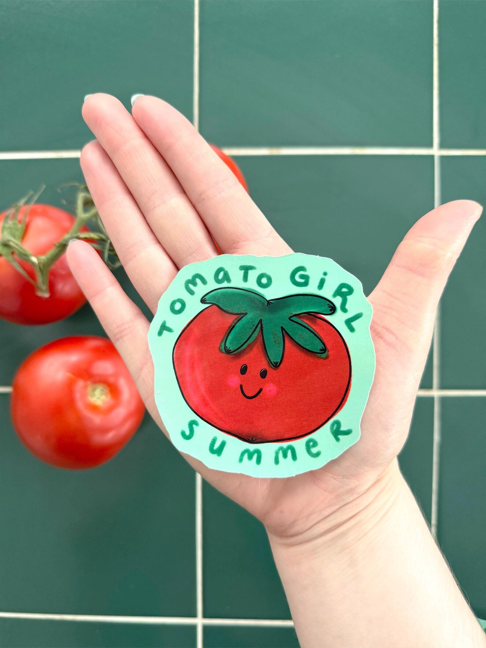 Tomato Girl Summer Sticker | Water Bottle Laptop Planner Sticker ...