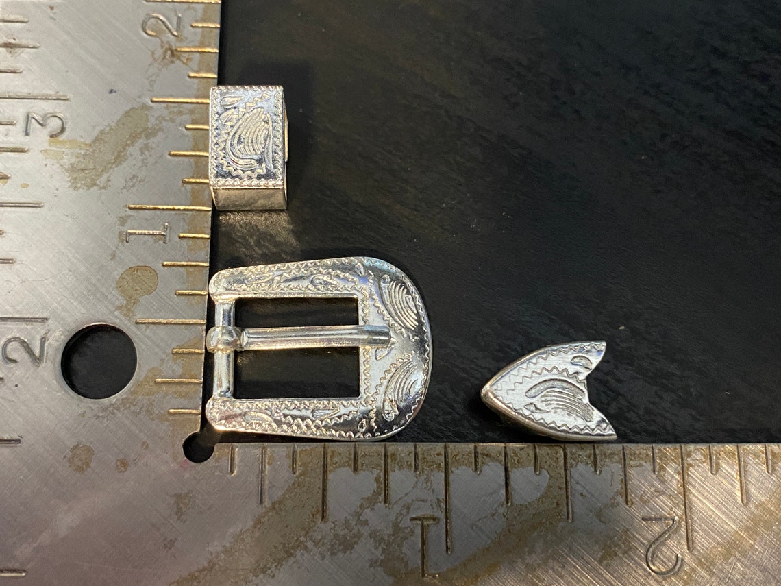 Silver Engraved Hat Band Buckle Set 3/8 Strap Silver - Etsy