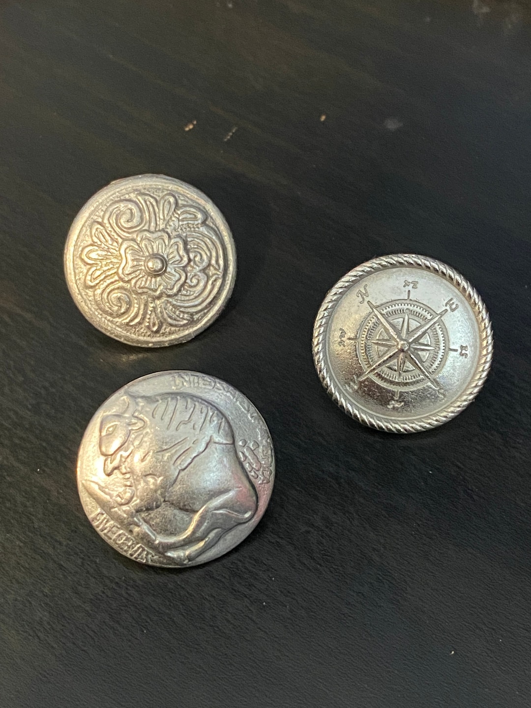 Decorative Snap Button - Line 24 - 1/4" Post - Bison Buffalo, Nautical ...