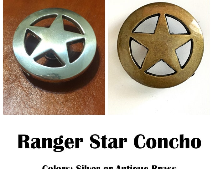 Texas Ranger Star Smooth Concho - Etsy