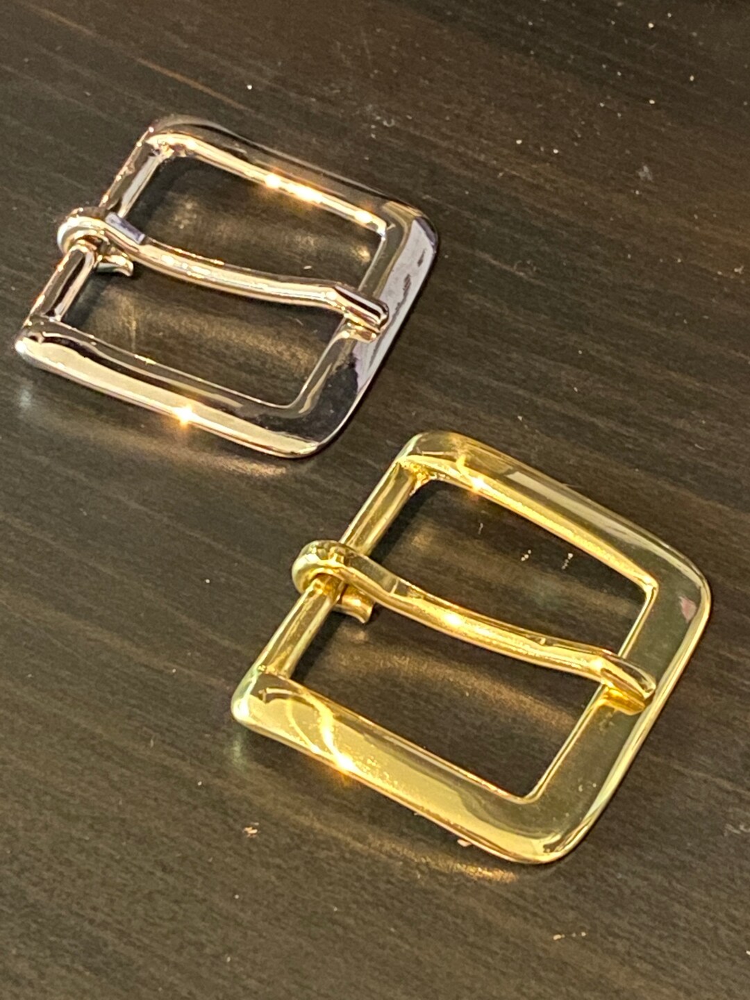 Square Heel Bar Buckle 1.5" - Brass & Brass With Nickle Plating - Etsy ...