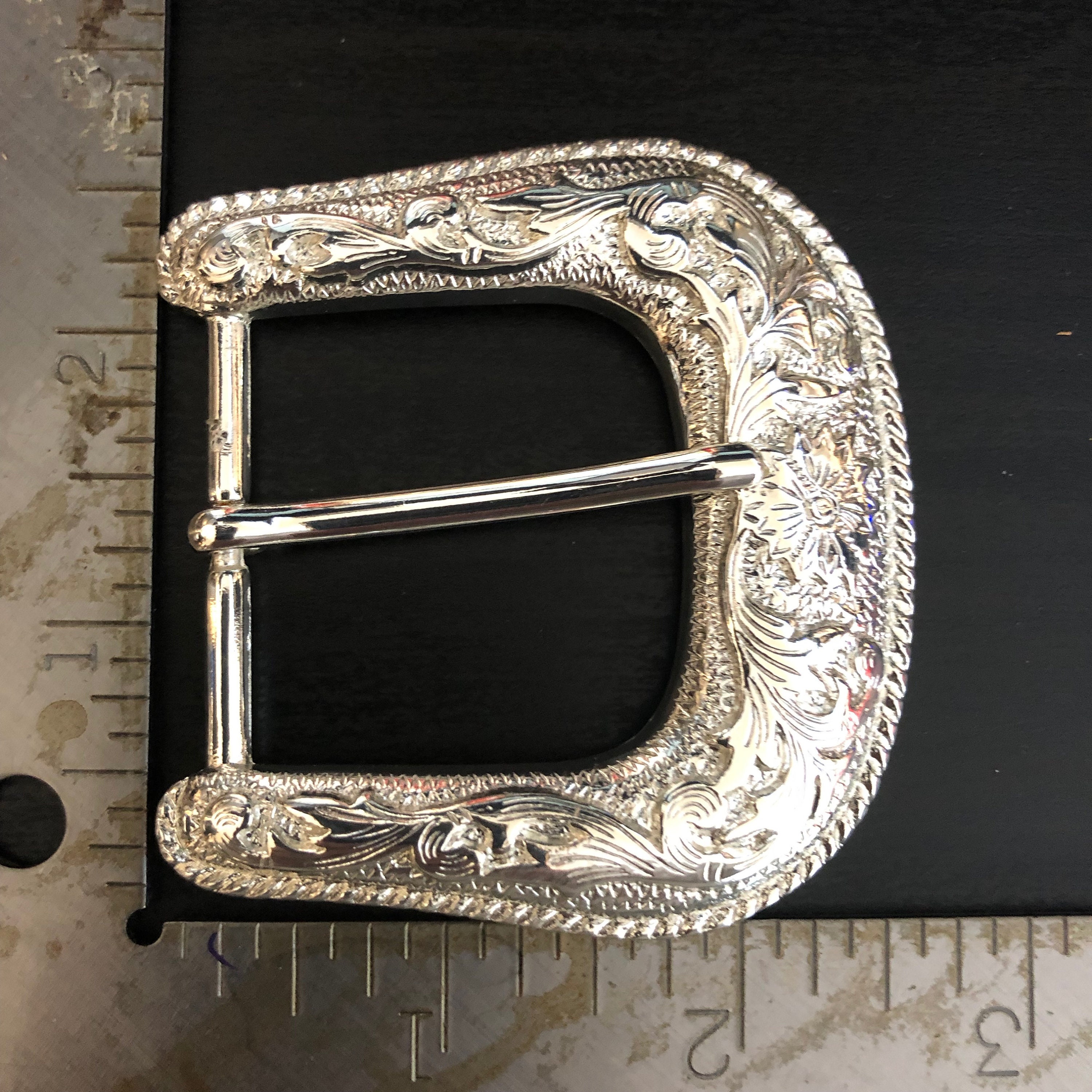 Silver Floral & Rope Edge Belt Buckle Set 1-1/2" (38 Mm) - Etsy