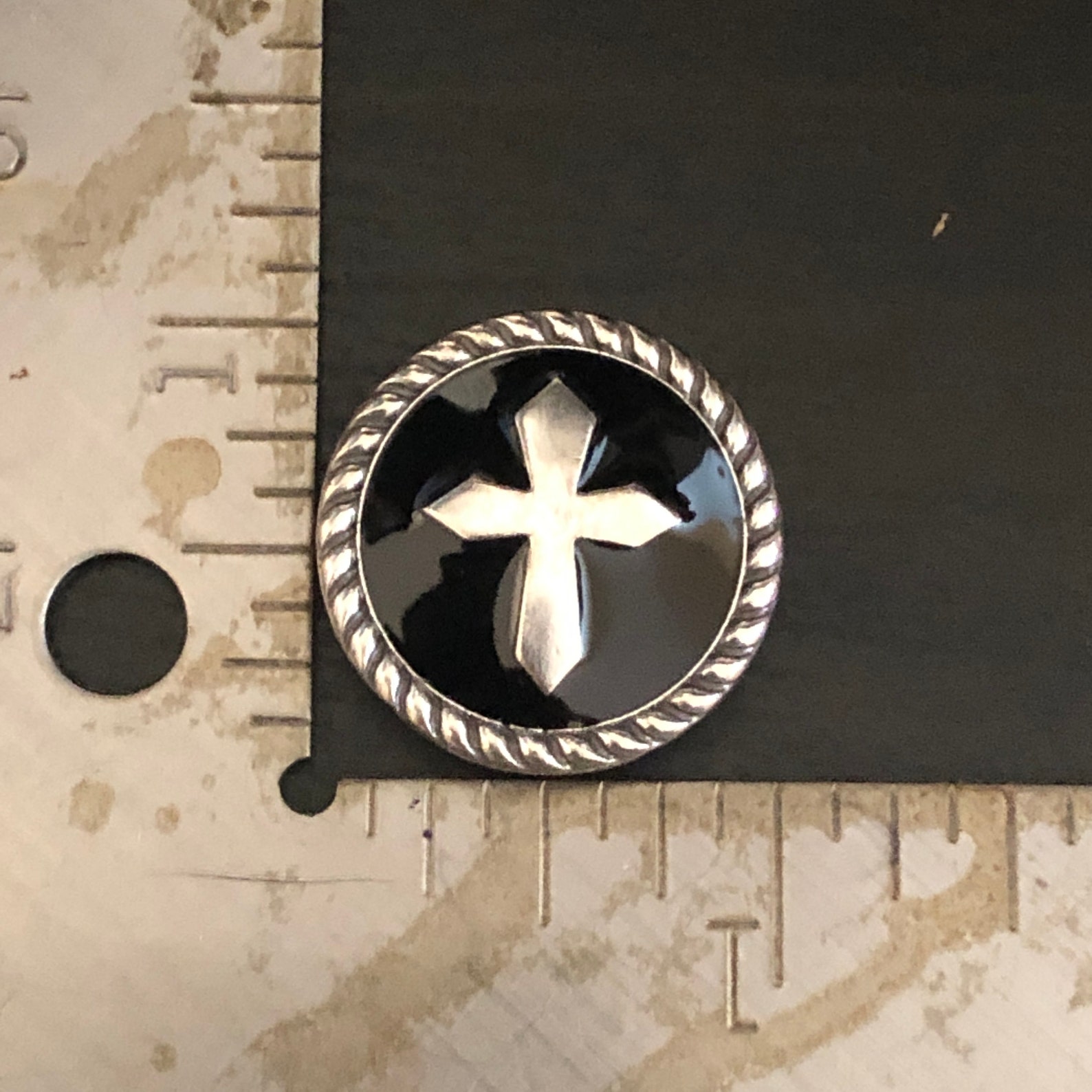 Epoxy Cross Concho With Antique Rope Border, DIY Leather Craft Supply ...