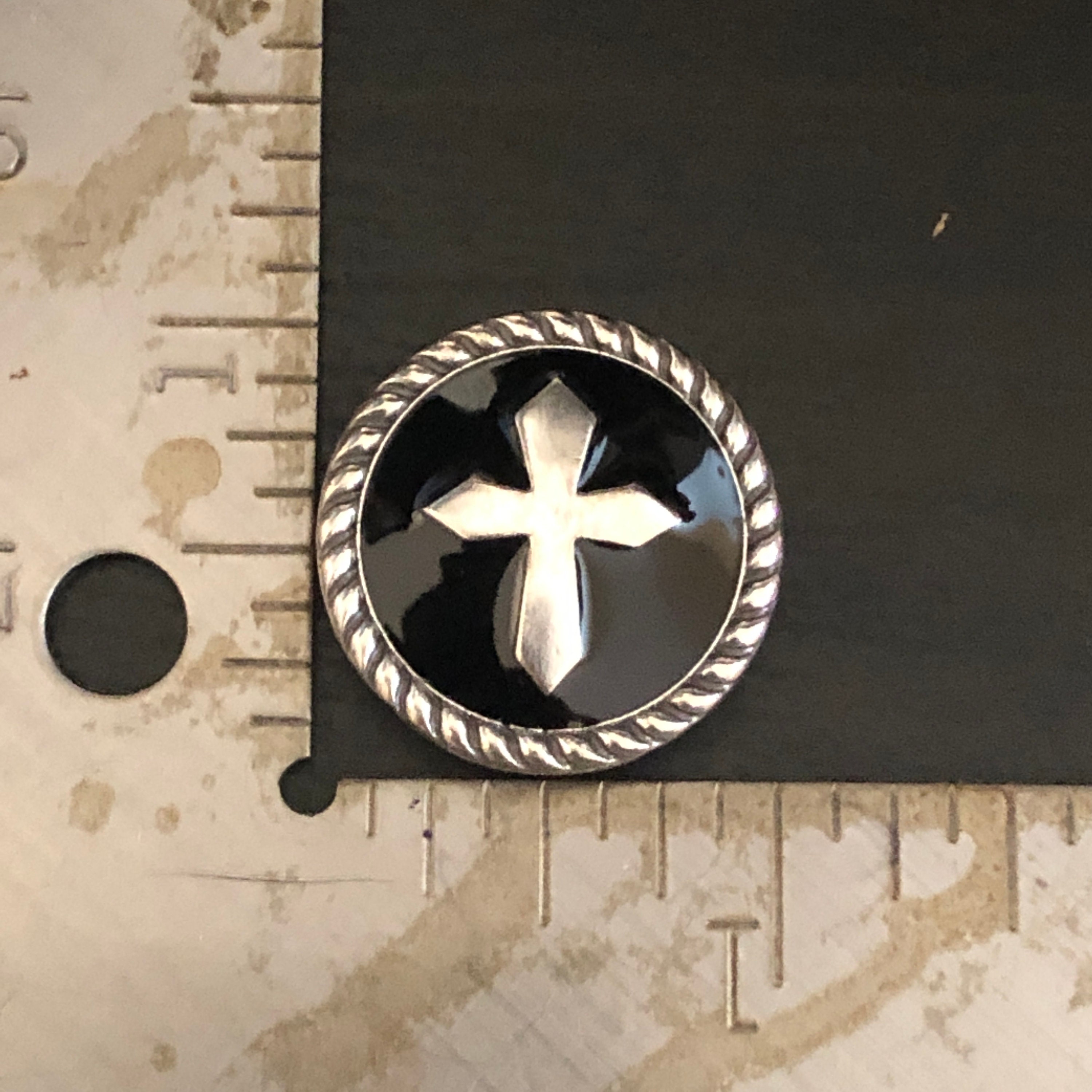 Epoxy Cross Concho With Antique Rope Border, DIY Leather Craft Supply ...