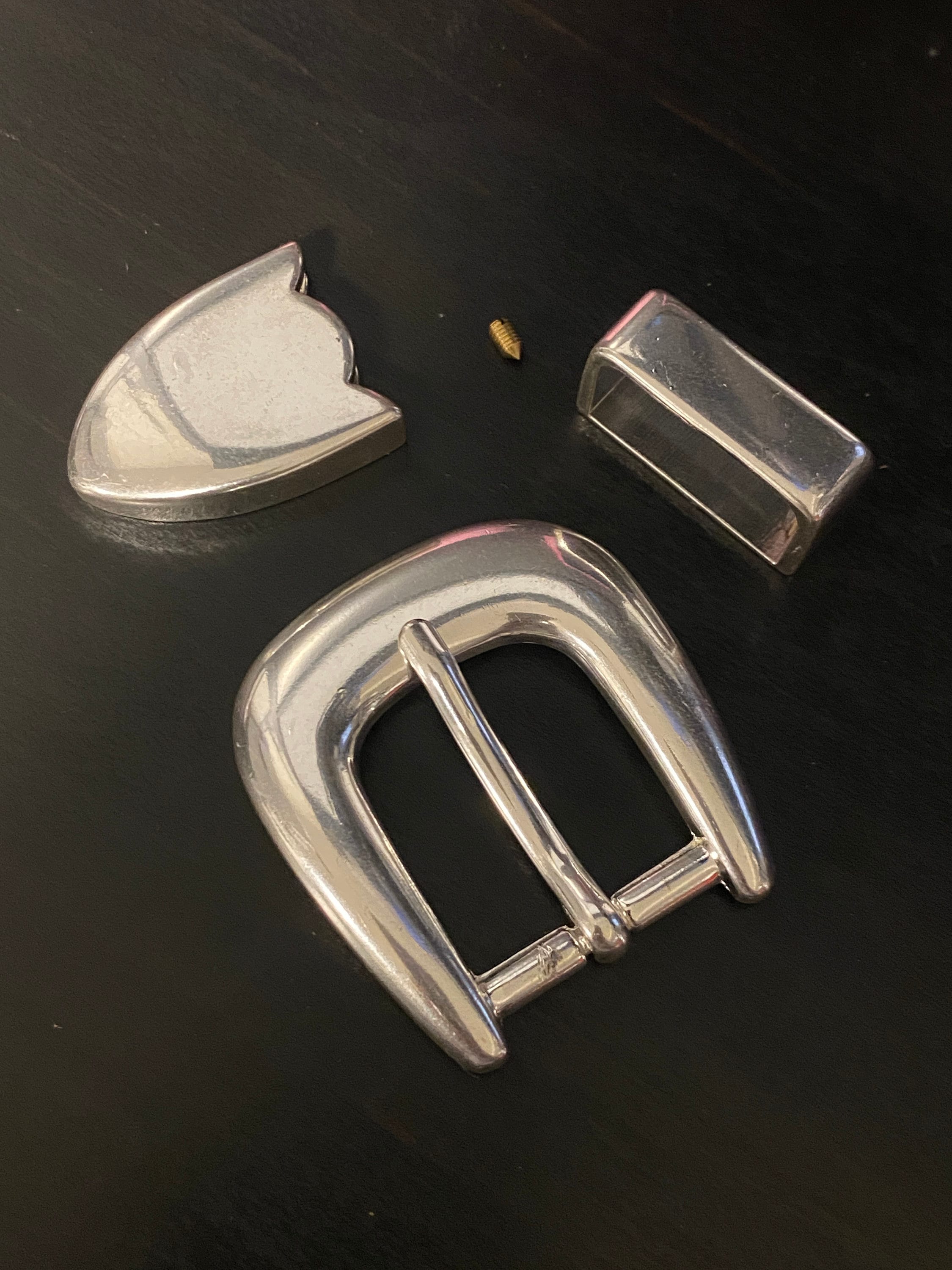 Silver Smooth 1 Buckle Set 3 Piece Belt Buckle Set - Etsy