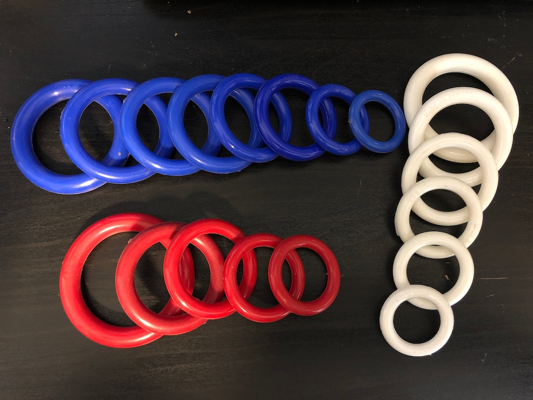 Plastic O-rings Multiple Sizes, Blue, White, Red - Art Supply Craft ...