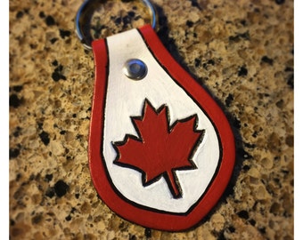 Leather Maple Leaf Keychain - Etsy