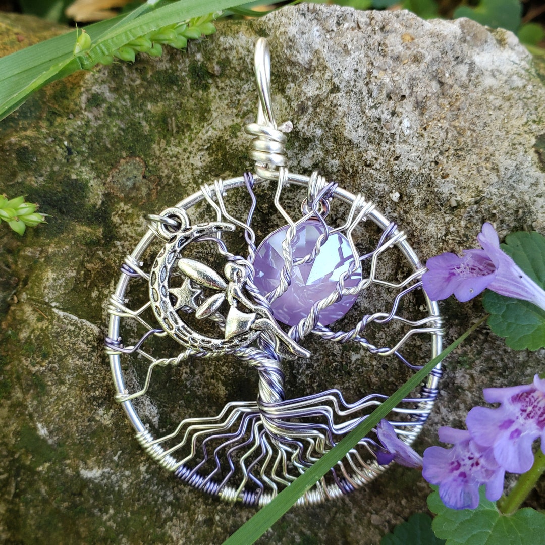 Purple Fairy Tree of Life Pendant / Junior Tree of Life Jewelry - Etsy
