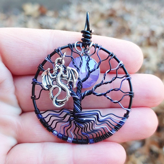 Purple Dragon Junior Tree of Life Pendant | Etsy