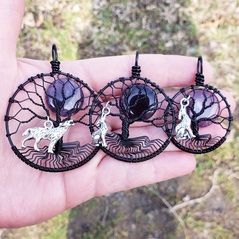 Howling Wolf Tree of Life Pendant Set / Jewelry For Mom / | Etsy