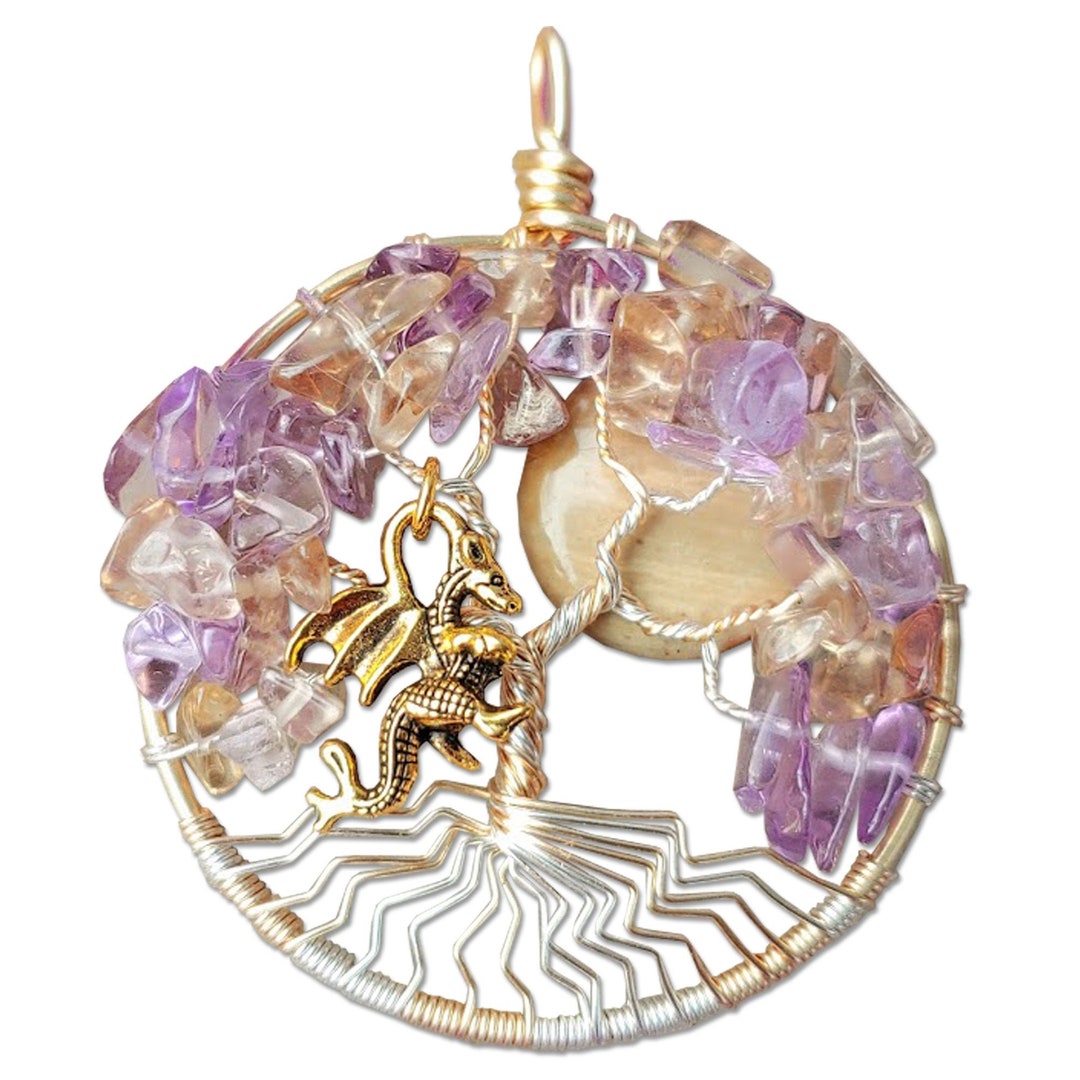 Ametrine Dragon Tree of Life Pendant - Etsy
