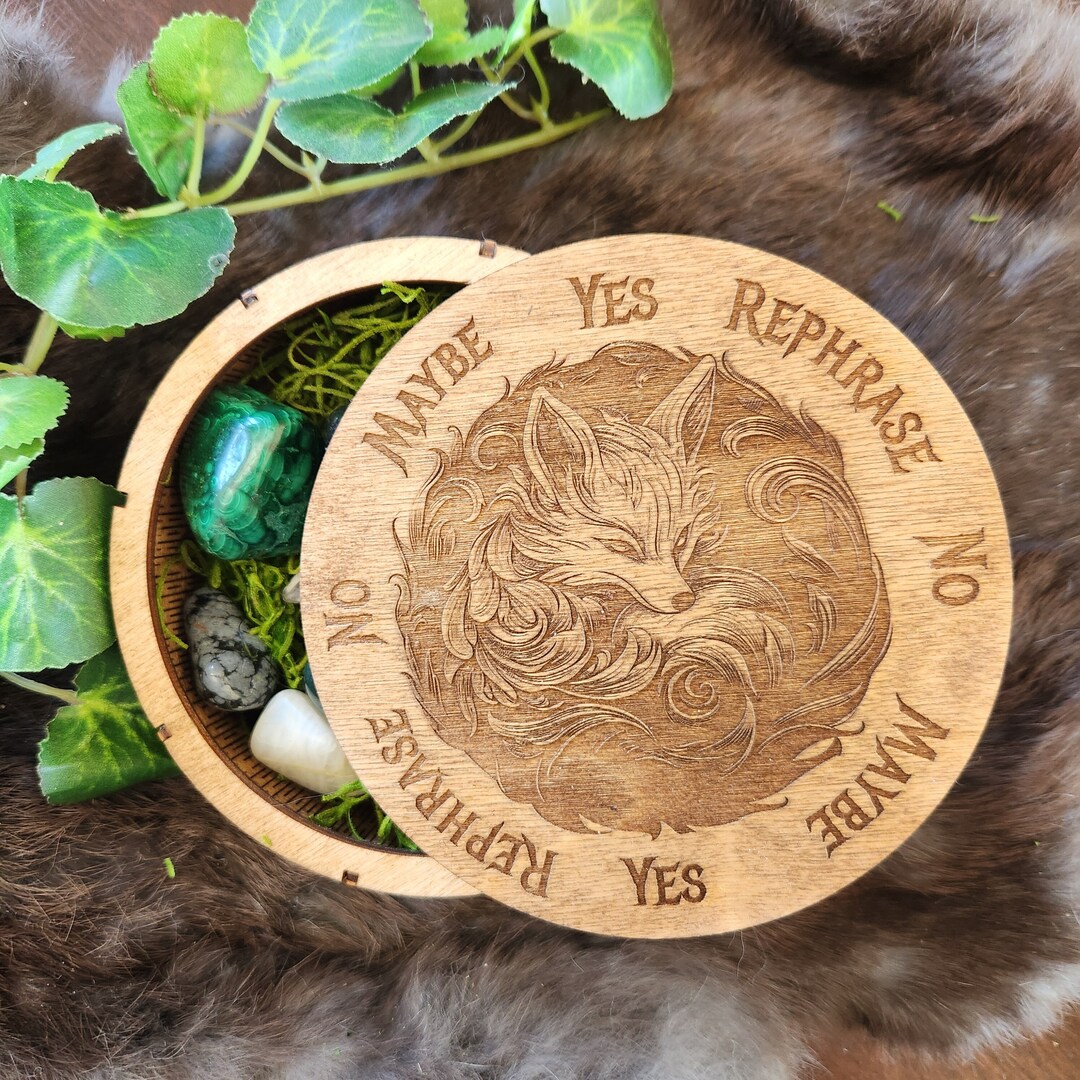 Fox Pendulum Board Box/altar Tile/divination Tool/jewelry Box/witch ...
