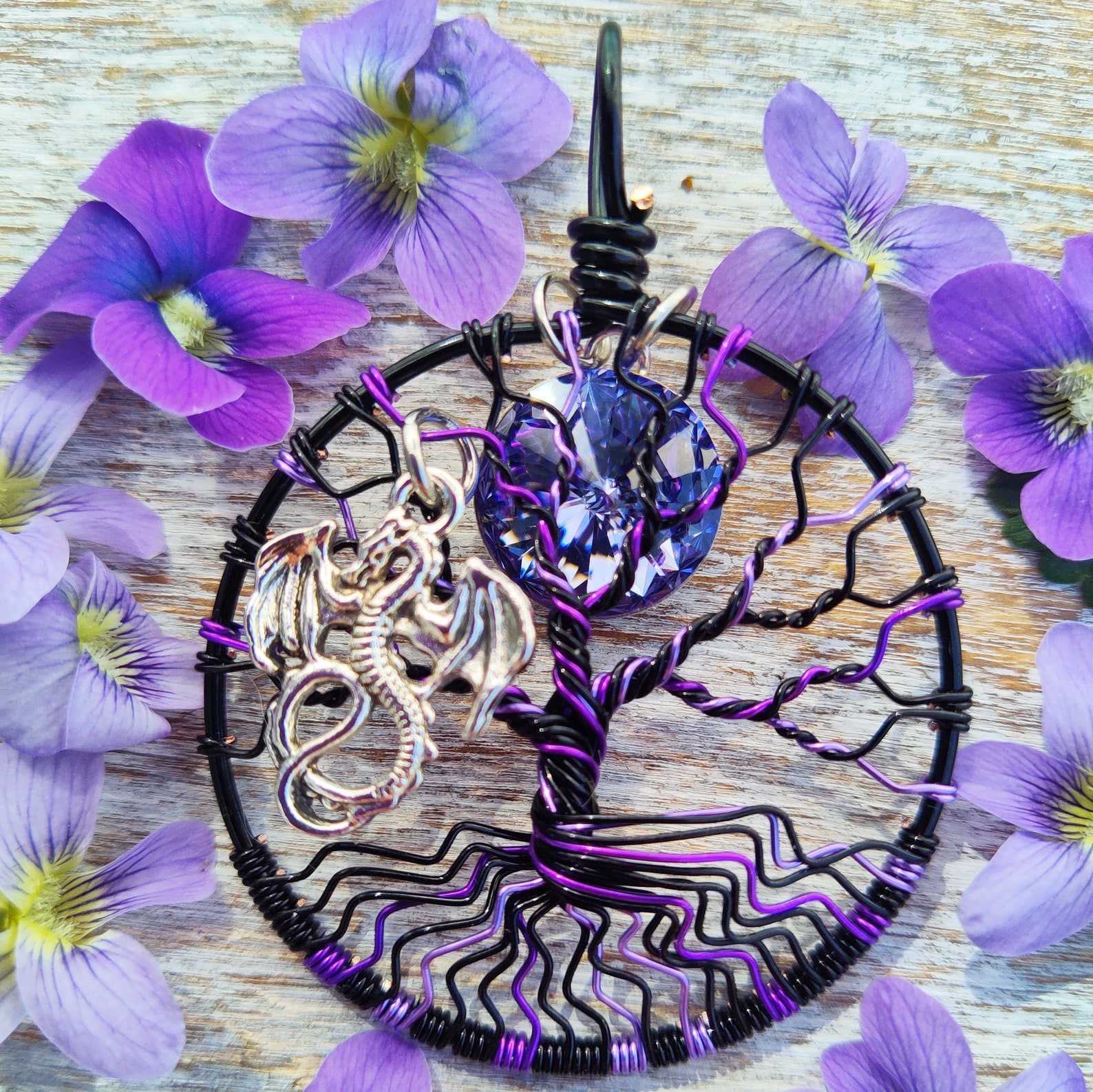 Purple Dragon Junior Tree of Life Pendant - Etsy