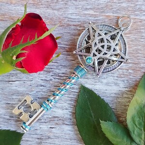 Pentacle Key Pendant / Wiccan Jewelry / Pagan Jewelry | Etsy