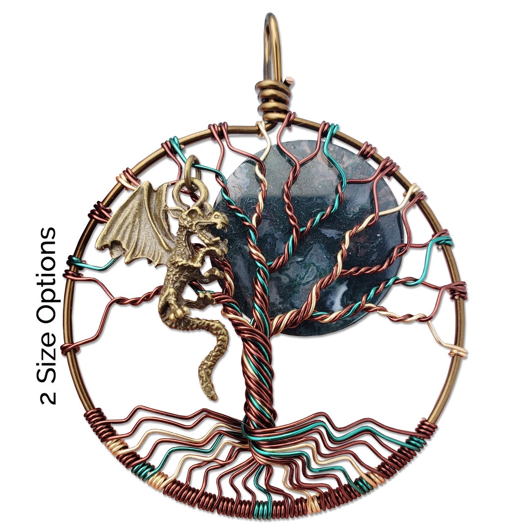 Earth Dragon Tree of Life Pendant / Tree of Life Jewelry / Dragon ...