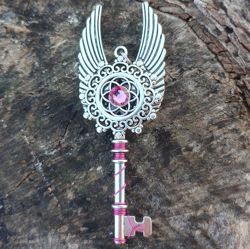 Personalized Seed of Life Skeleton Key Pendant | Etsy