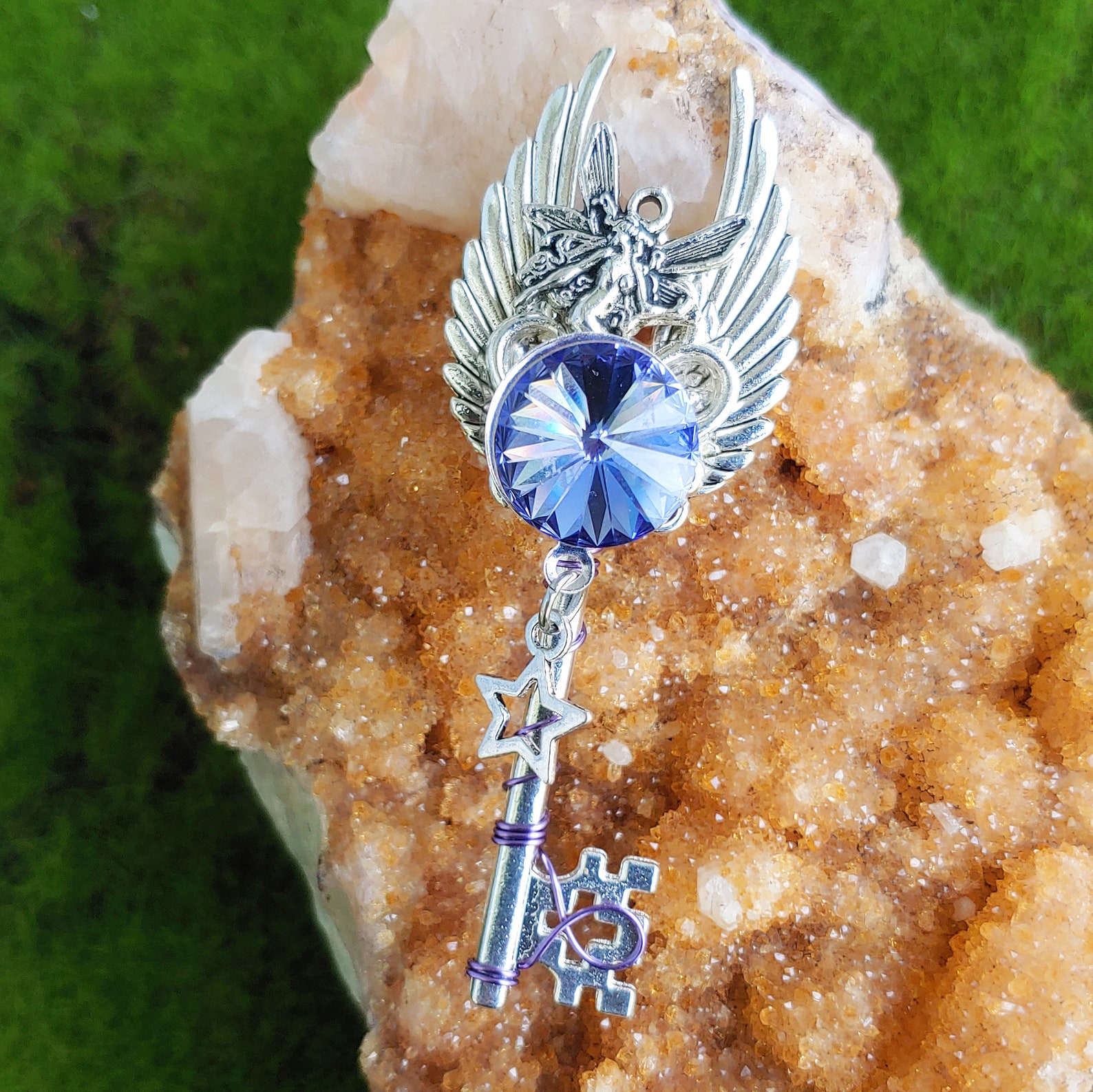 Winged Fairy Fantasy Key Pendant / Skeleton Key Charm / Pagan | Etsy