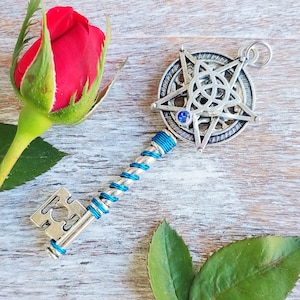 Pentacle Key Pendant / Wiccan Jewelry / Pagan Jewelry - Etsy