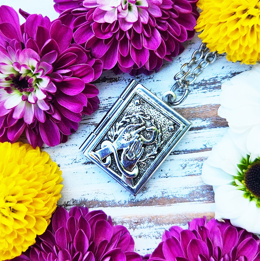 Magical Snake Book Locket / Spell Protection Jewelry / Wiccan Sigil ...