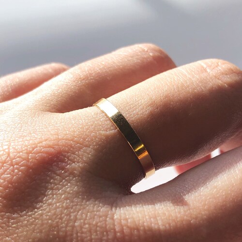 Simple Gold Band Ring Waterproof Gold Ring 14k Gold Filled - Etsy