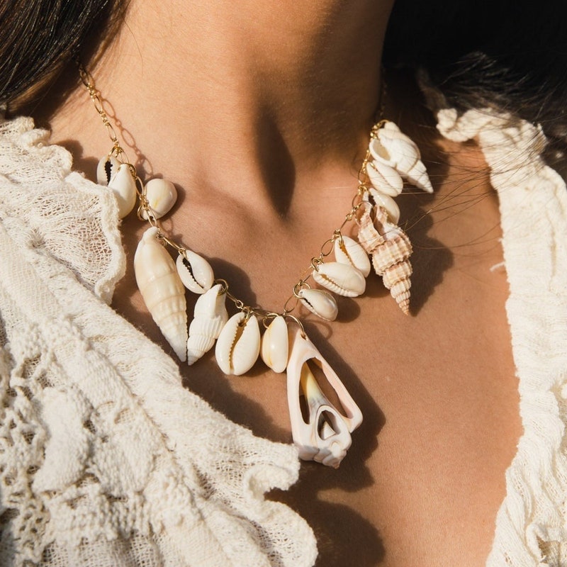 Gold Shell Necklace - Etsy