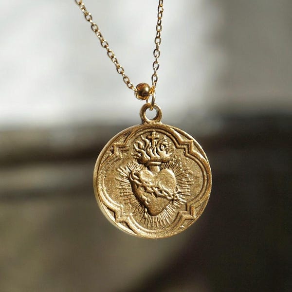 Catholic Heart Pendants - Etsy