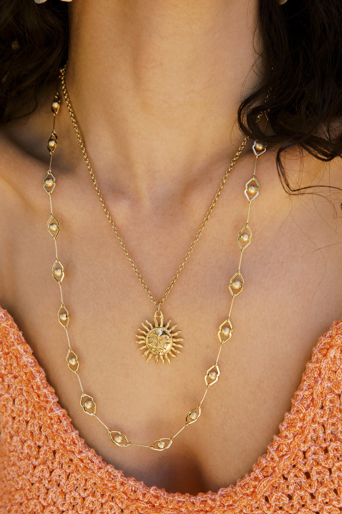 Gold Sun Necklace Gold Filled Sunshine Necklace Sun Pendant - Etsy