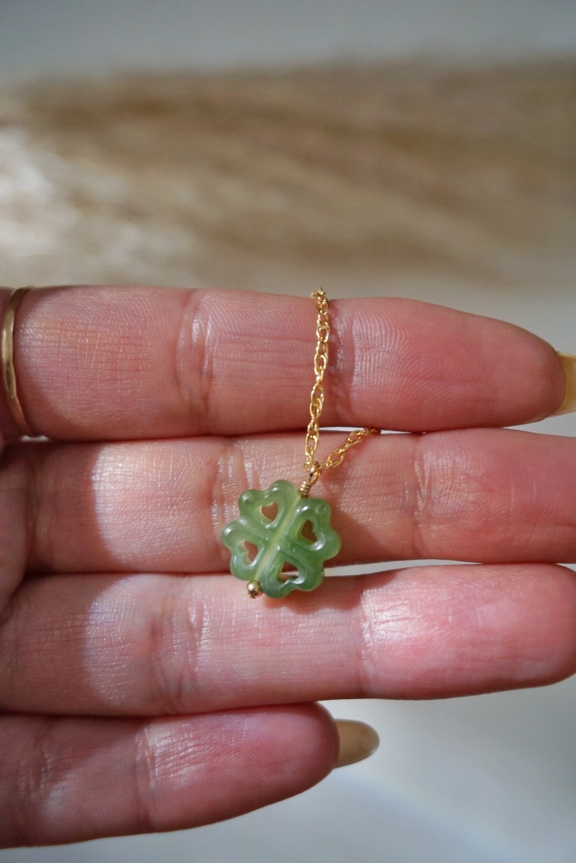 Jade Gemstone Necklace Good Luck Necklace Best Friend - Etsy