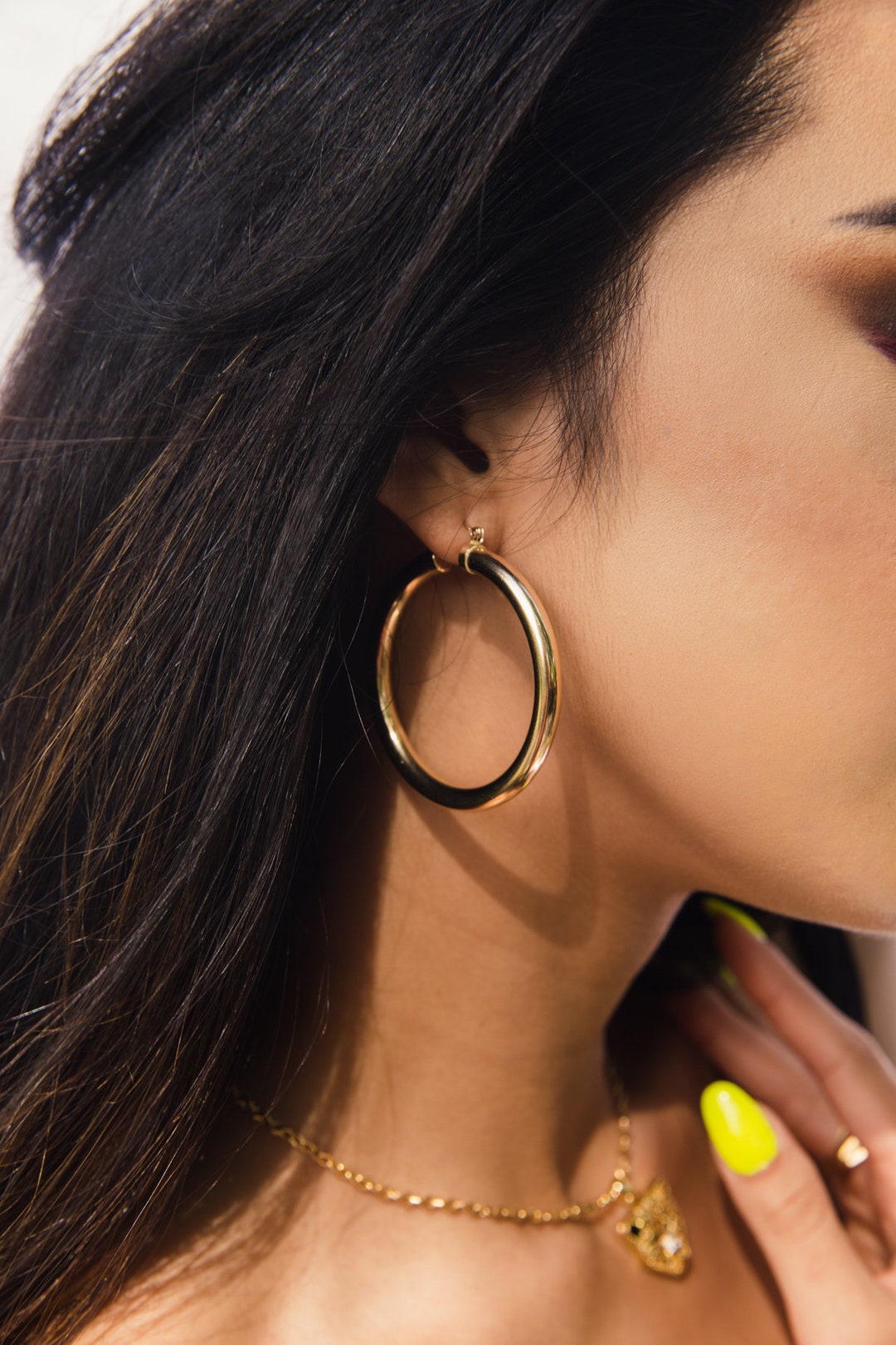 Gold Filled Hoop Earrings - 14k Gold Filled Hoops, Thick Hoop Earrings ...