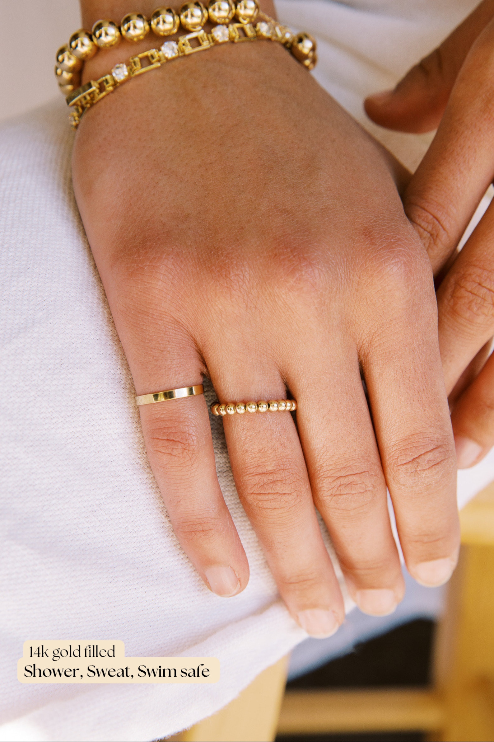 Gold Pinky Ring Band Ring 14k Gold Filled Ring Waterproof - Etsy