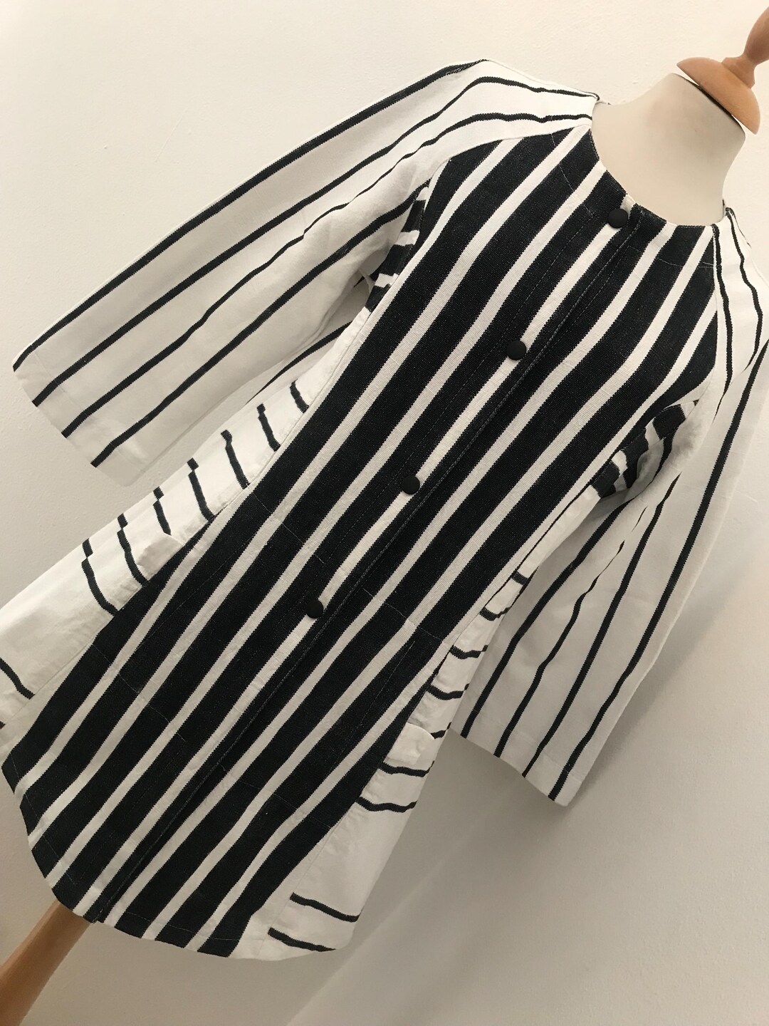 Vintage 80s Scandi Cotton Utility Artist Jacket Tunic / Abstract ...