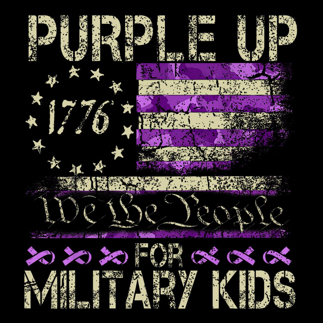 Purple up for Military Kids Military Child Month USA Flag Png Digital ...