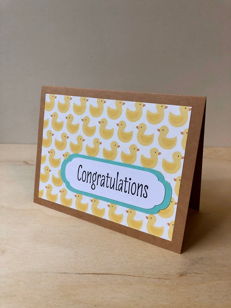 Rubber Duck Baby Shower Congratulations - A2 Greeting Card - Coffee ...