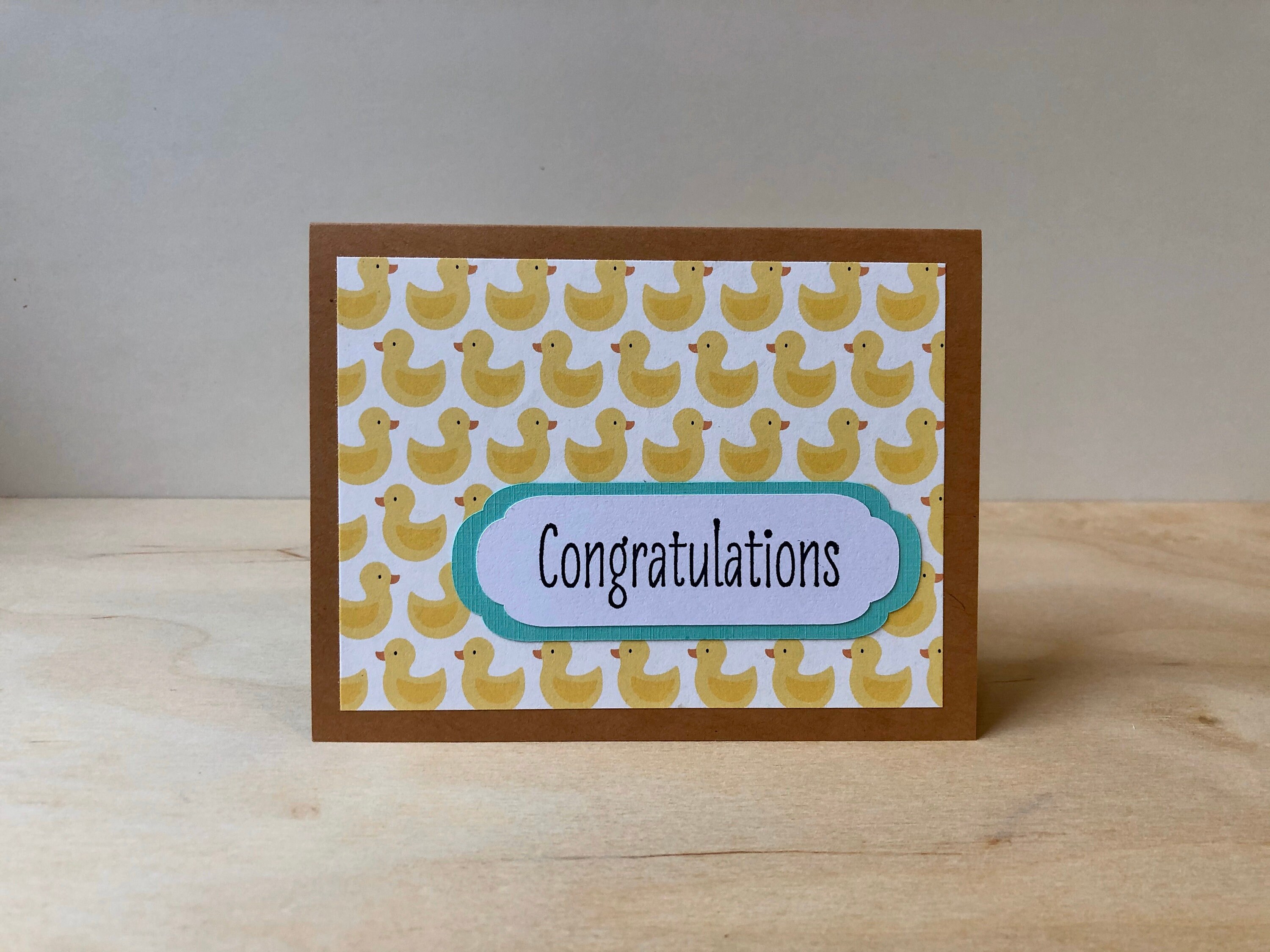 Rubber Duck Baby Shower Congratulations - A2 Greeting Card - Coffee ...