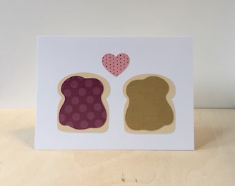 PRINTED We Go Together Like Peanut Butter & Jelly Greeting - Etsy