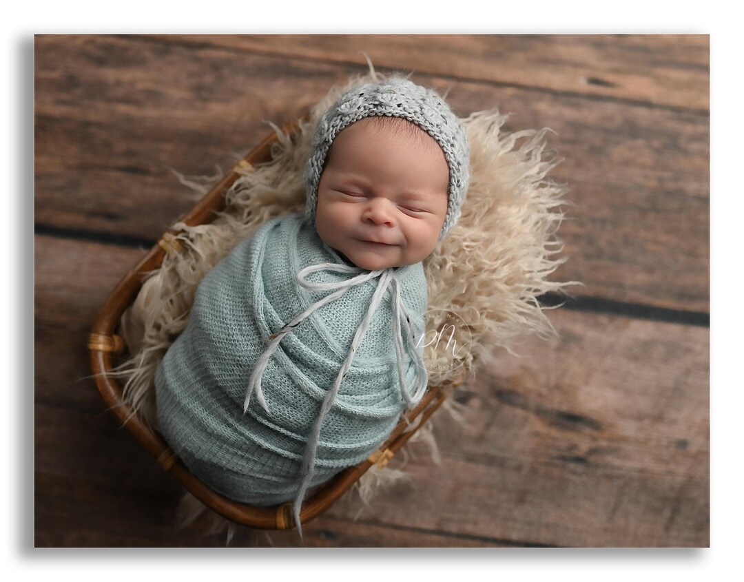 Newborn Knitted Bonnet, Photography Hats, Brown Bonnet, Gray Baby Hat ...