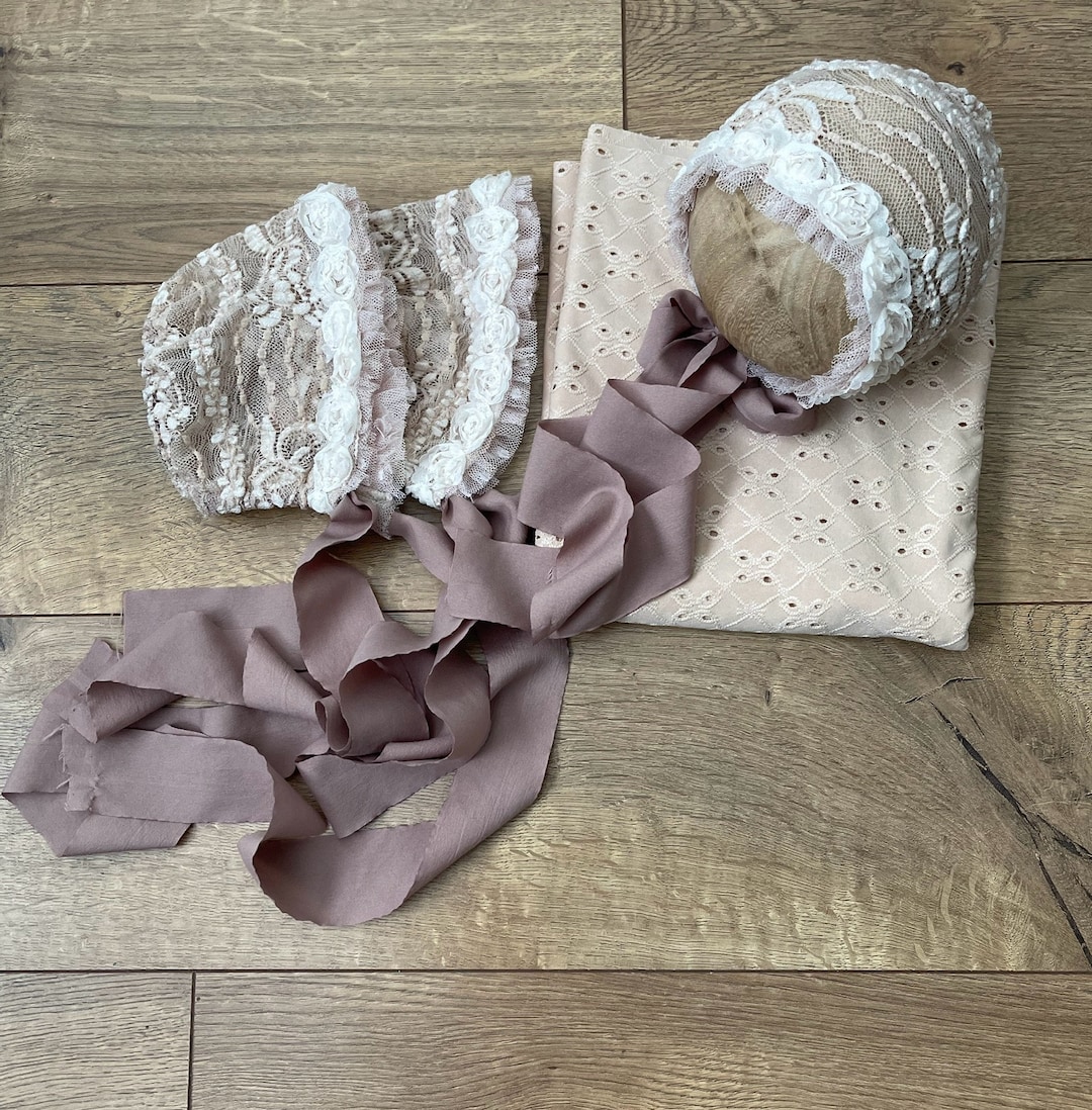 Lace Baby Bonnet for Newborn Photo Sessions Stretchy Baby Girl Wrap ...