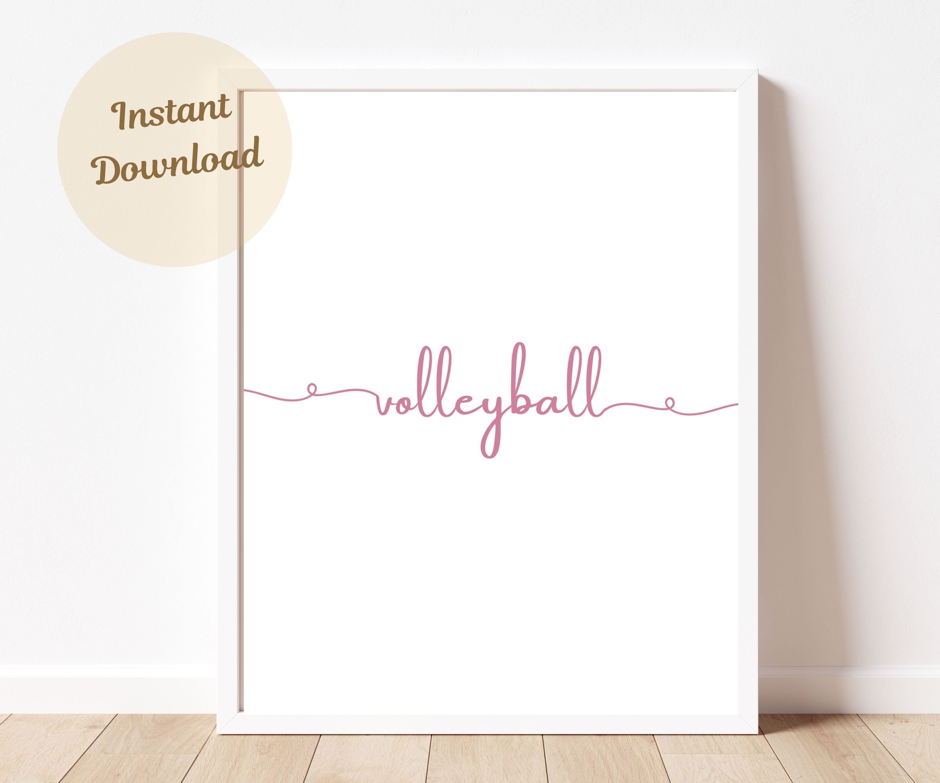 Volleyball Wall Art, Volleyball Room Decor, Girls Room Printable, Girls ...