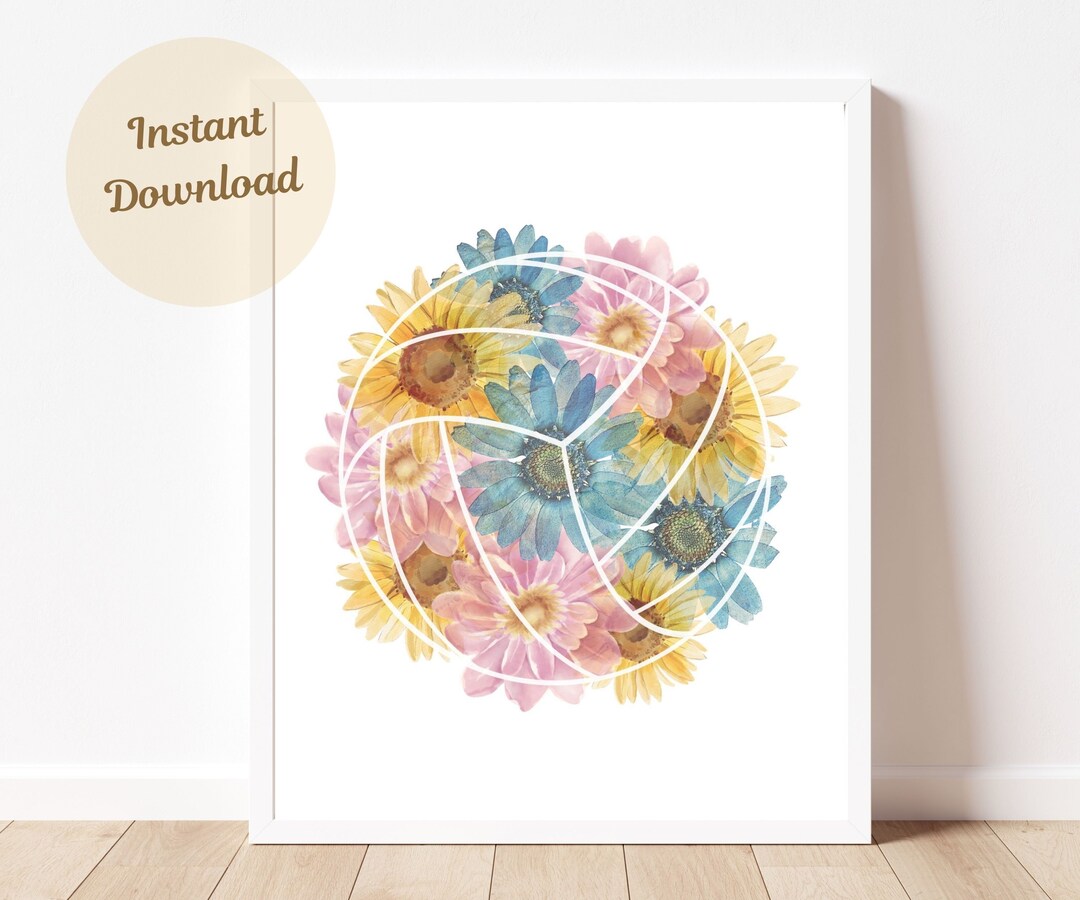 Volleyball Wall Art, Volleyball Room Decor, Girls Room Print, Girls ...