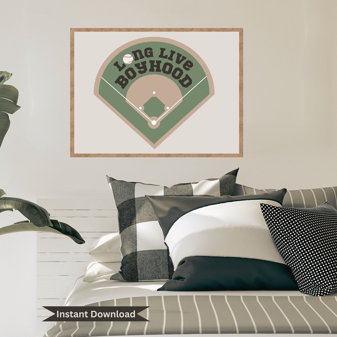 Baseball Wall Art Print, Long Live Boyhood Print, Sports Wall Art ...