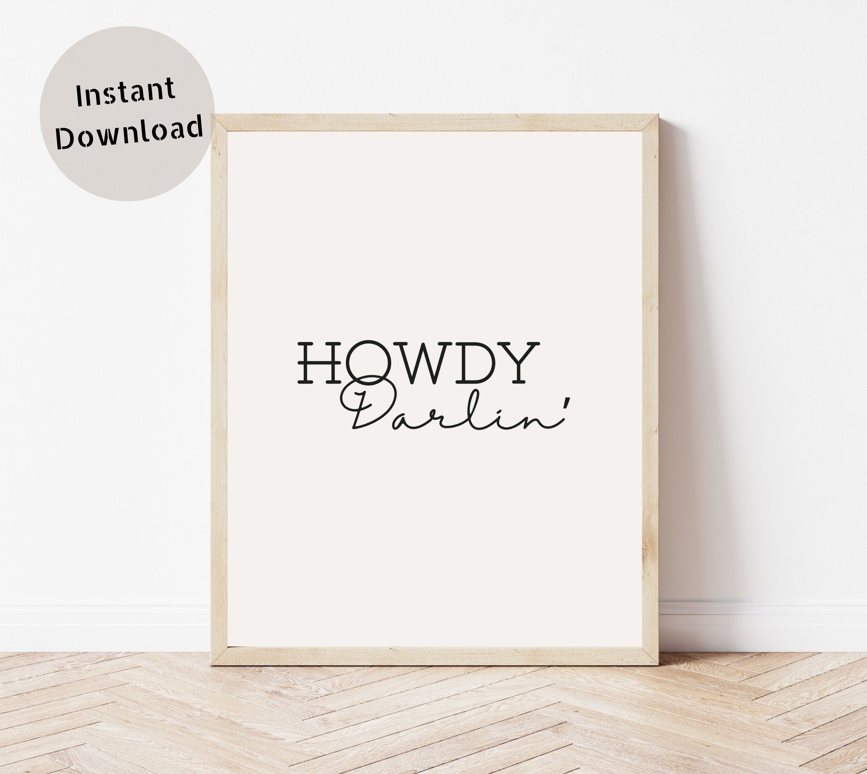 Girls Howdy Wall Art Print, Howdy Wall Art Girls, Howdy Darlin', Wall ...