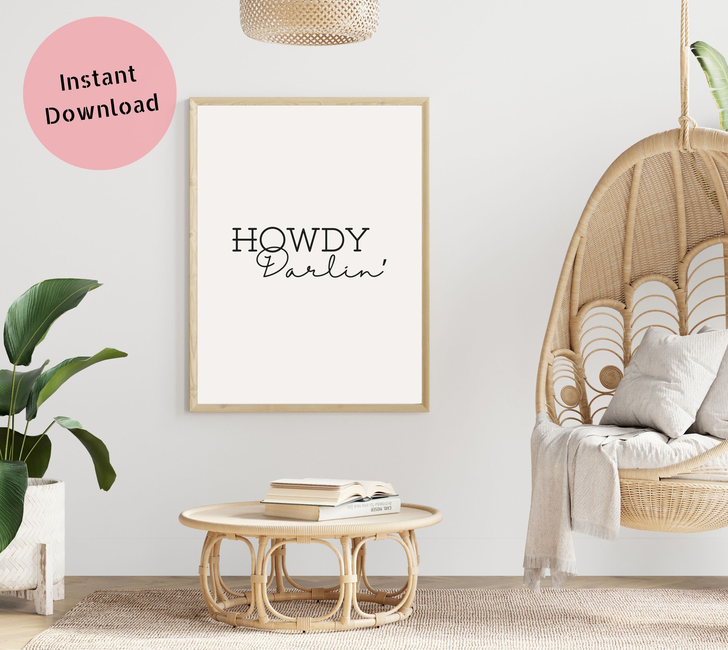 Girls Howdy Wall Art Print, Howdy Wall Art Girls, Howdy Darlin', Wall ...