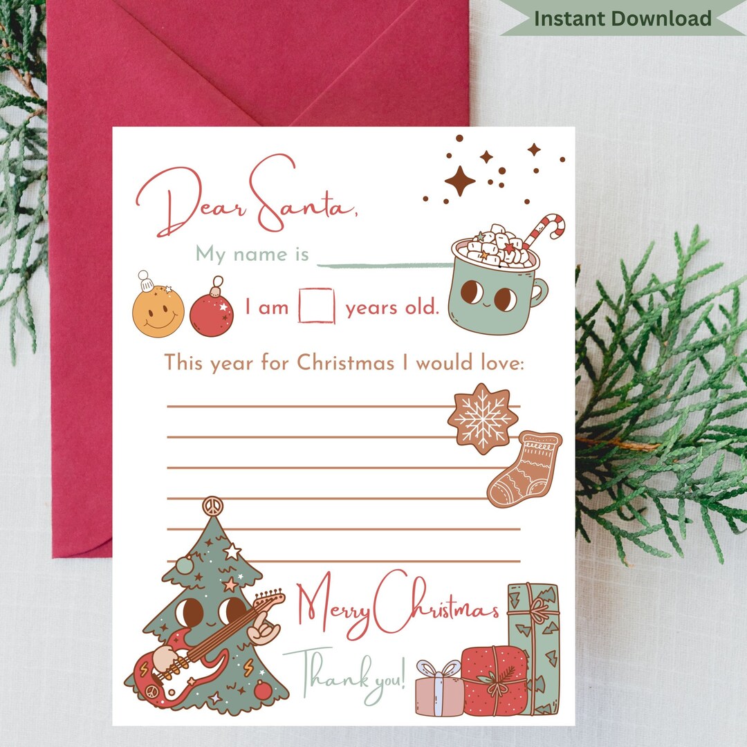 Christmas List Printable, Christmas List for Kids, Letter to Santa ...