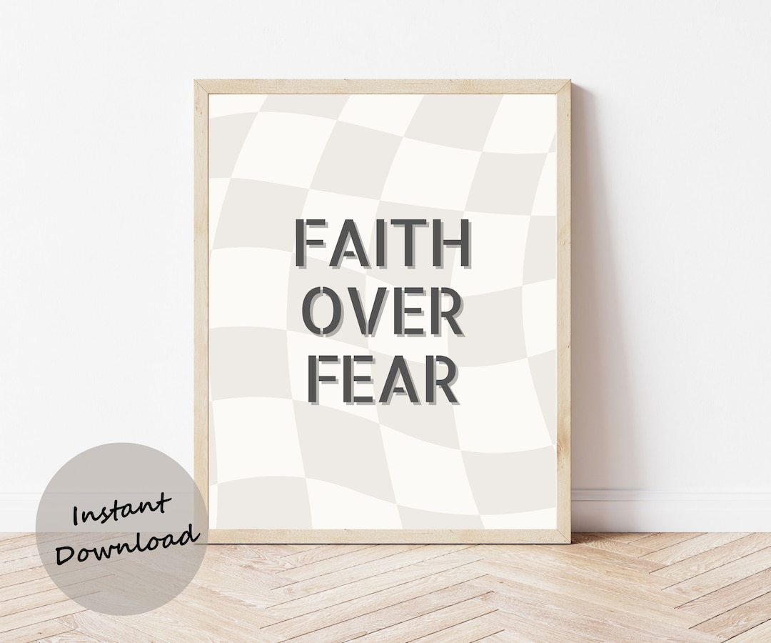 Faith Over Fear, Boys Wall Art Print, Girls Wall Art Print, Kids Wall ...