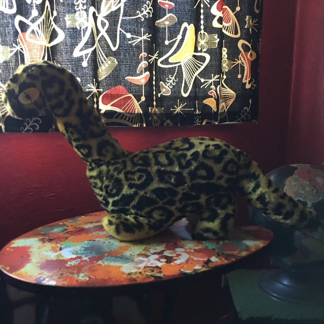 Large Vintage 60s/70s Plush Brontosaurus Dinosaur in Leopard Print by ...