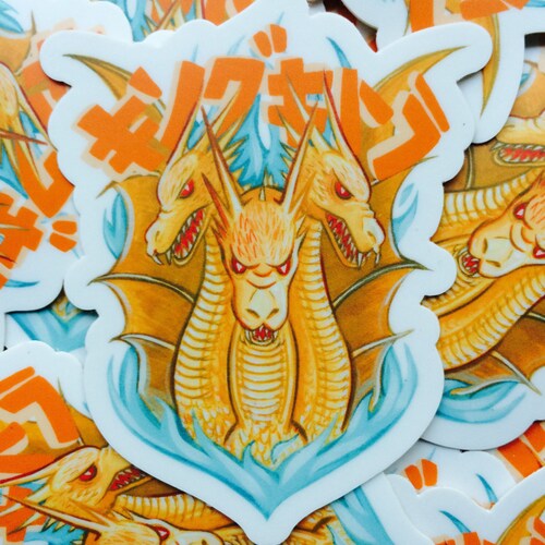 Godzilla Sticker King Ghidorah Sticker Mothra Sticker - Etsy